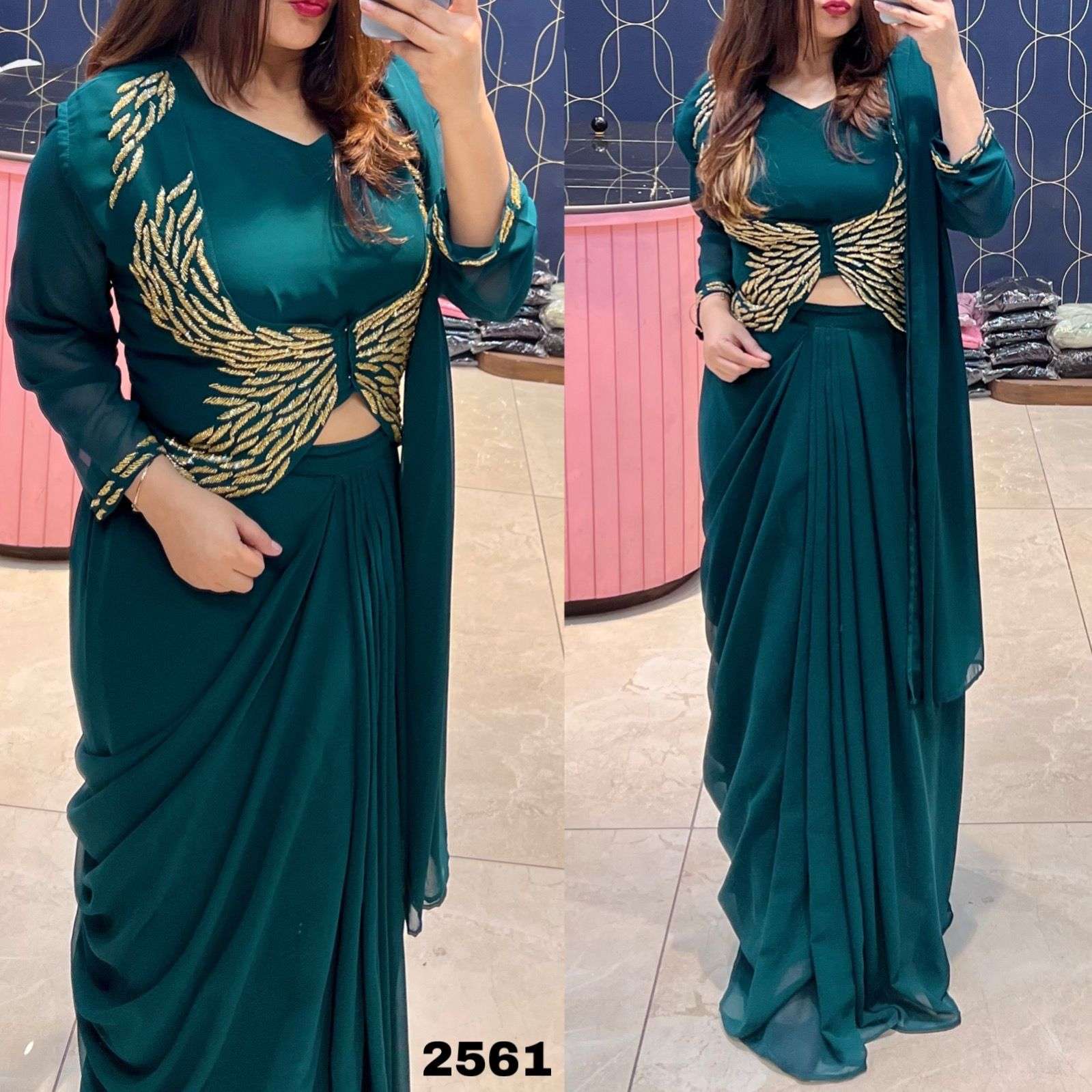 Bollywood Style Georgette with Fancy Look Ready to wear saree collection