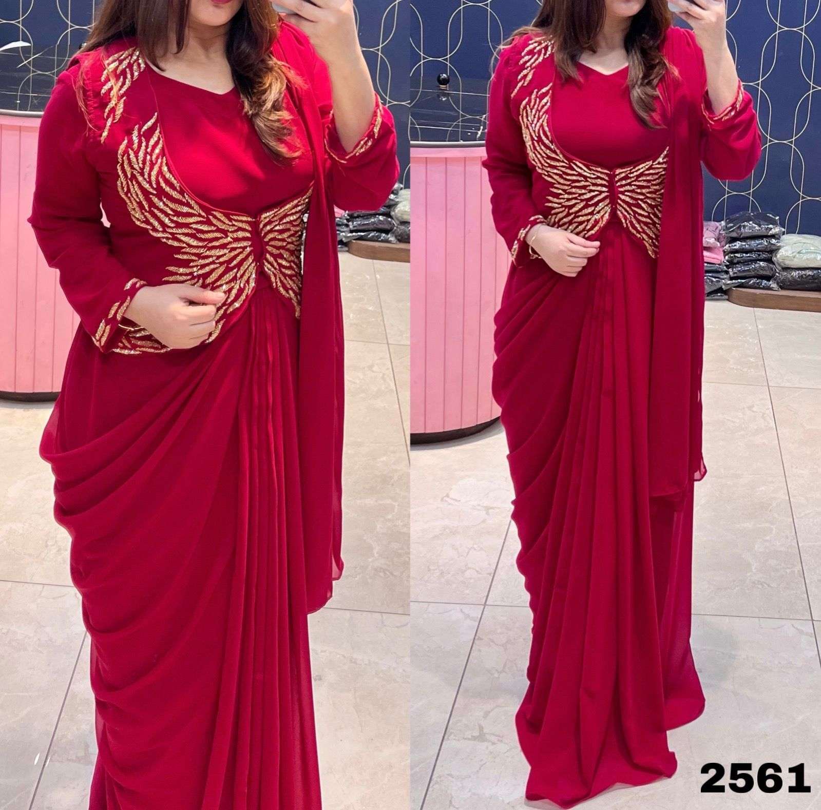 Bollywood Style Georgette with Fancy Look Ready to wear saree collection