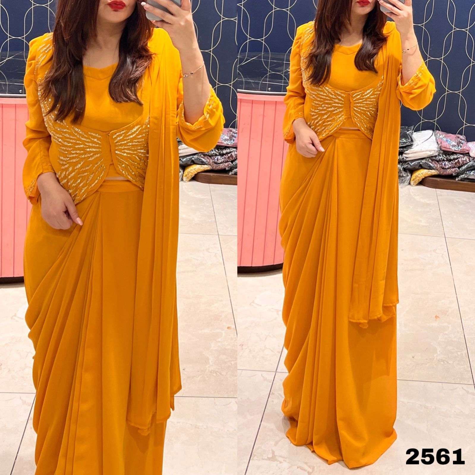 Bollywood Style Georgette with Fancy Look Ready to wear saree collection