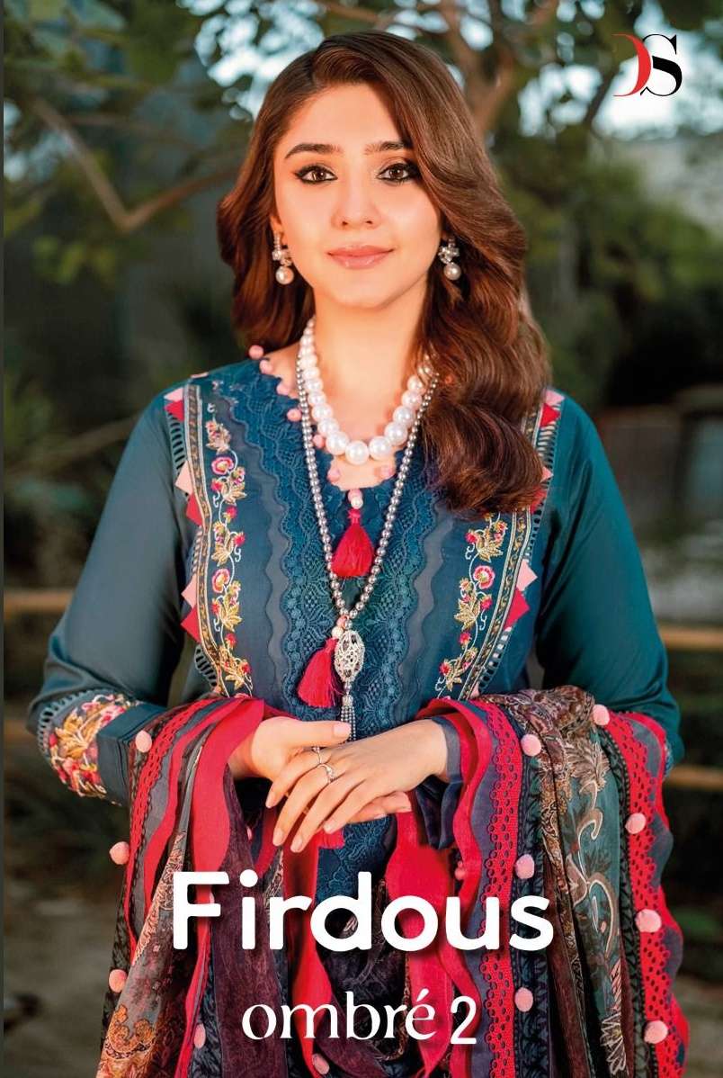 Deepsy Suits Firdous Ombre vol 2 cotton with Embroidery work Pakistani ...