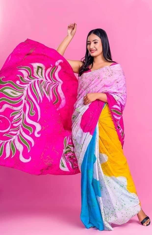 Digital Printed with silk fancy look saree collection