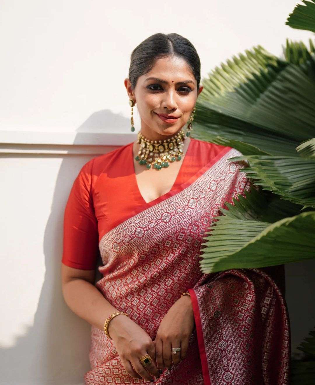 Gajri color soft banarasi silk with weaving design saree collection