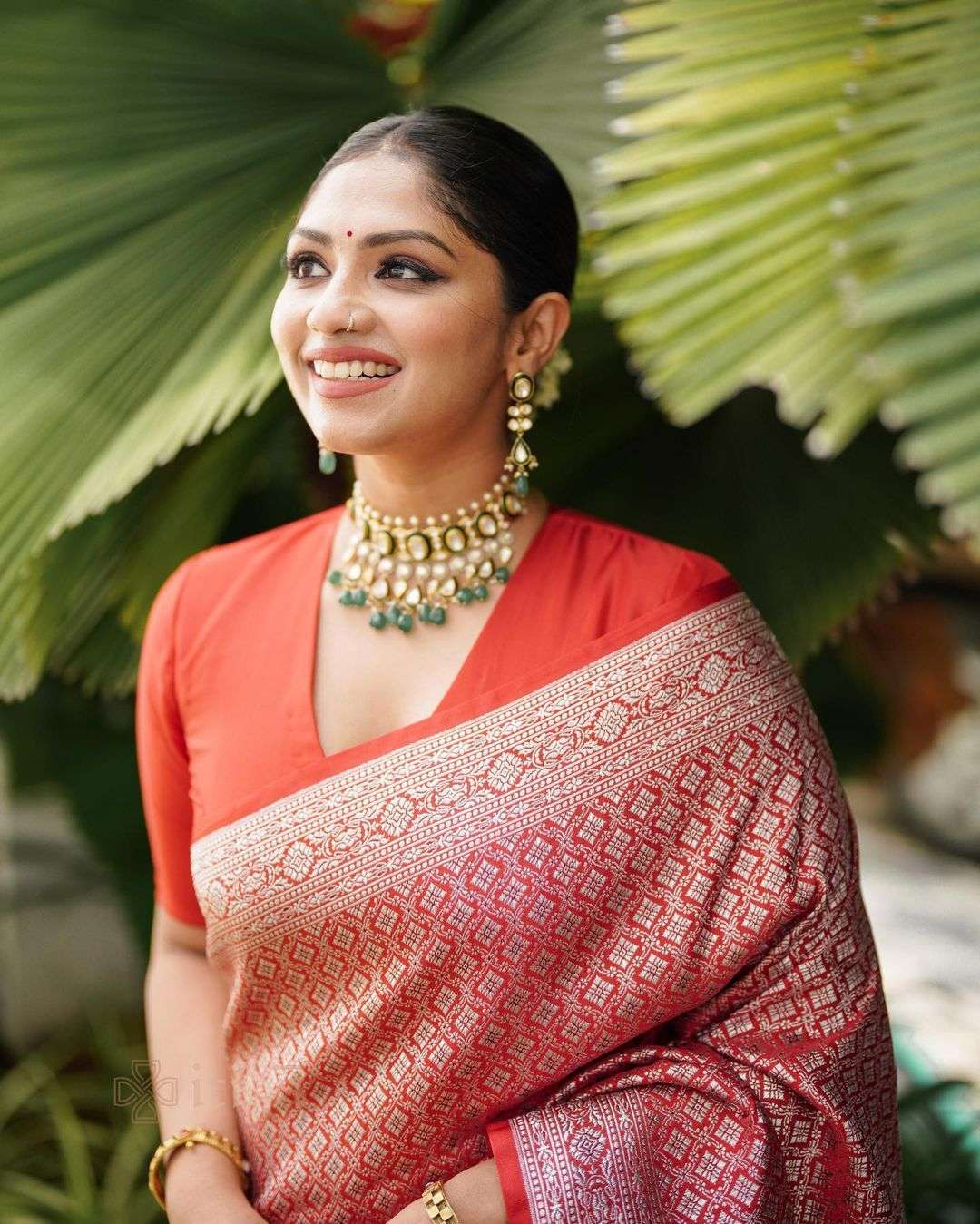 Gajri color soft banarasi silk with weaving design saree collection