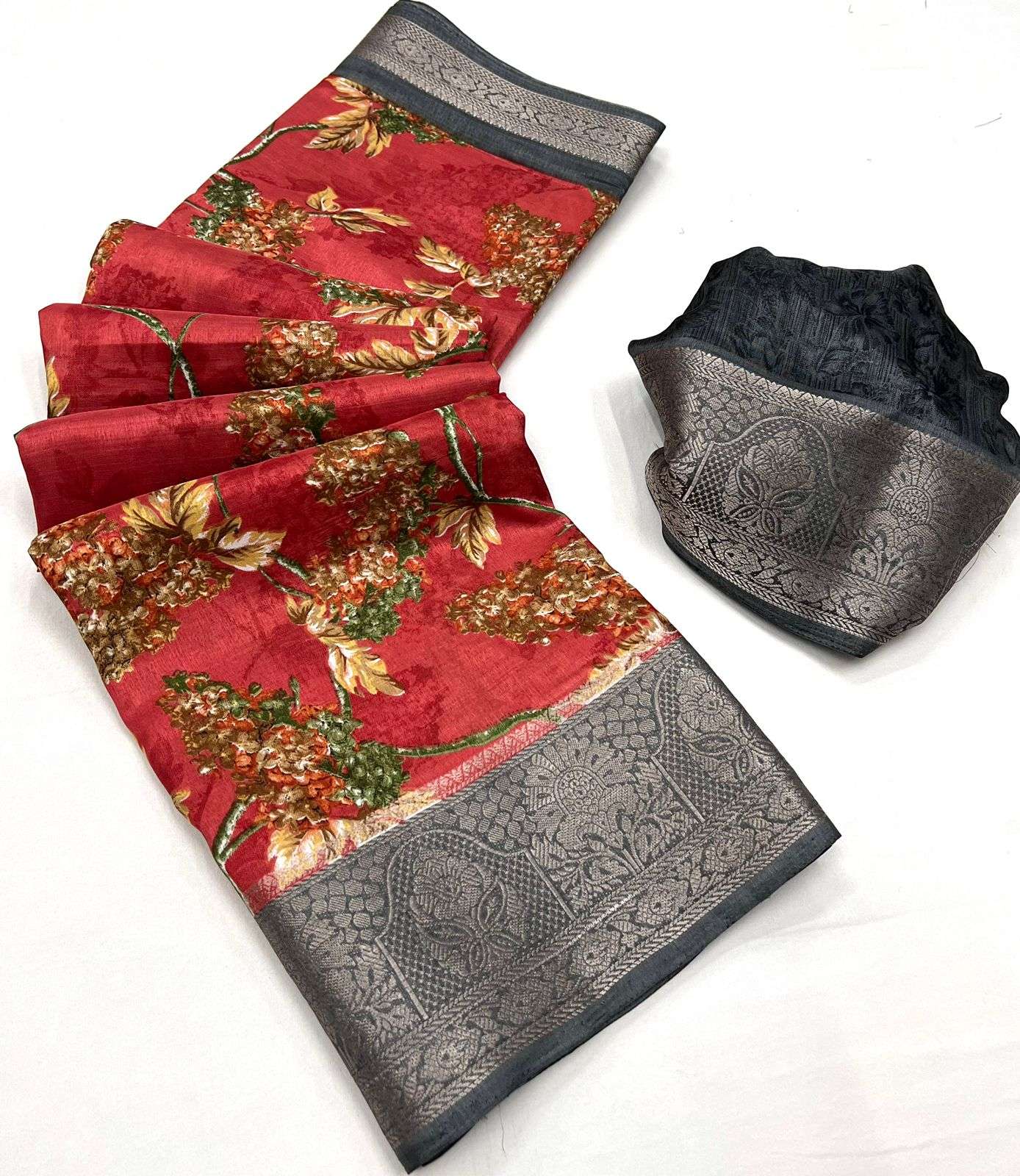 Keisha Dola silk with FLower Printed fancy saree colleciton