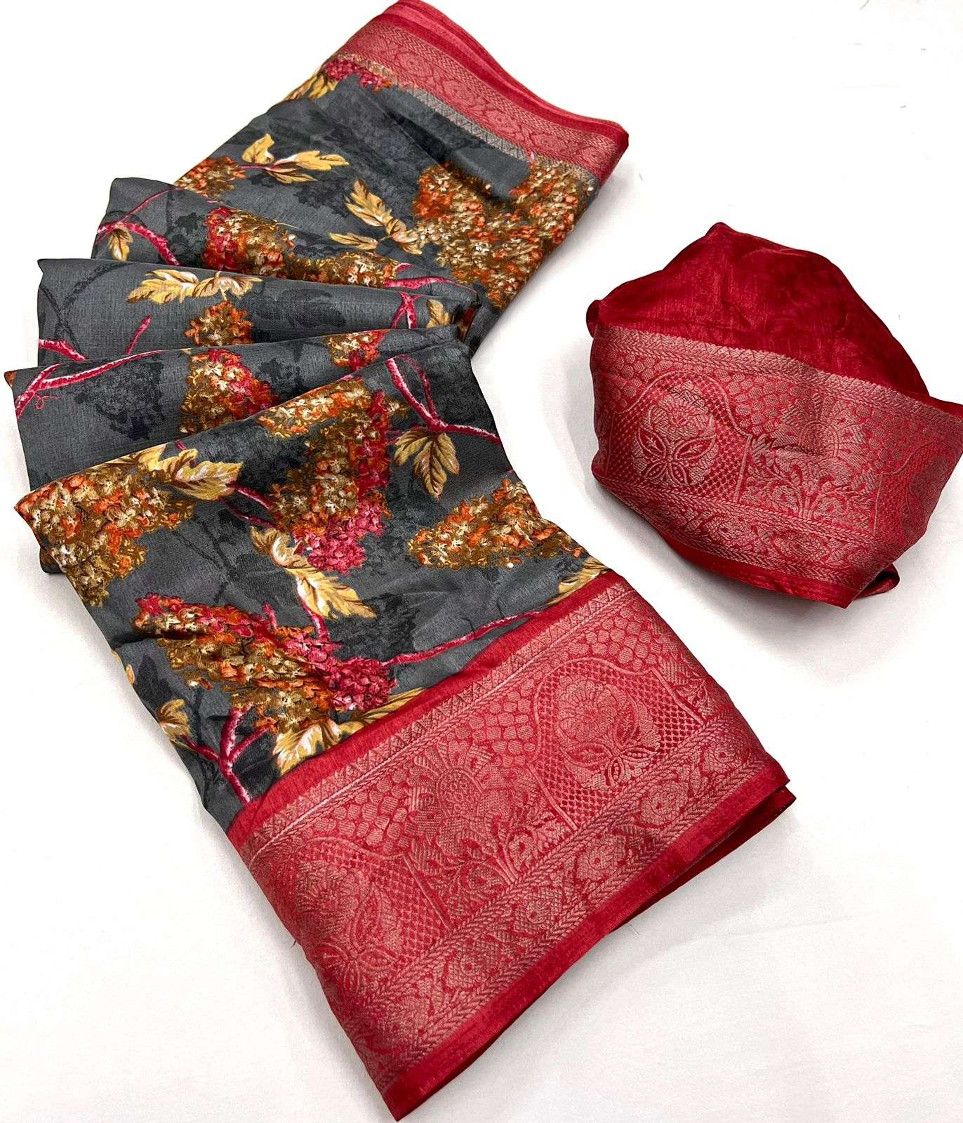 Keisha Dola silk with FLower Printed fancy saree colleciton