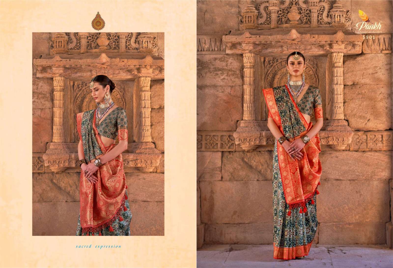 Pankh Creation Kalam Kruti Silk with Kalamkari Printed rich Look Saree ...