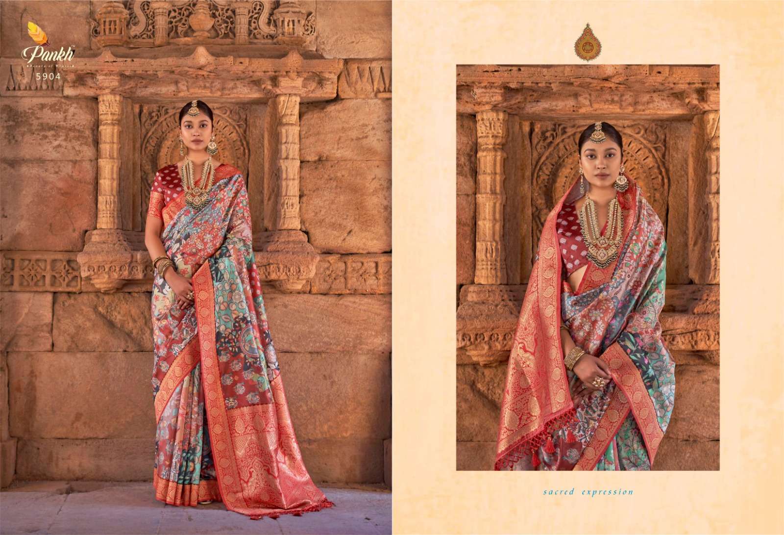 Pankh Creation Kalam Kruti Silk with Kalamkari Printed rich Look Saree ...