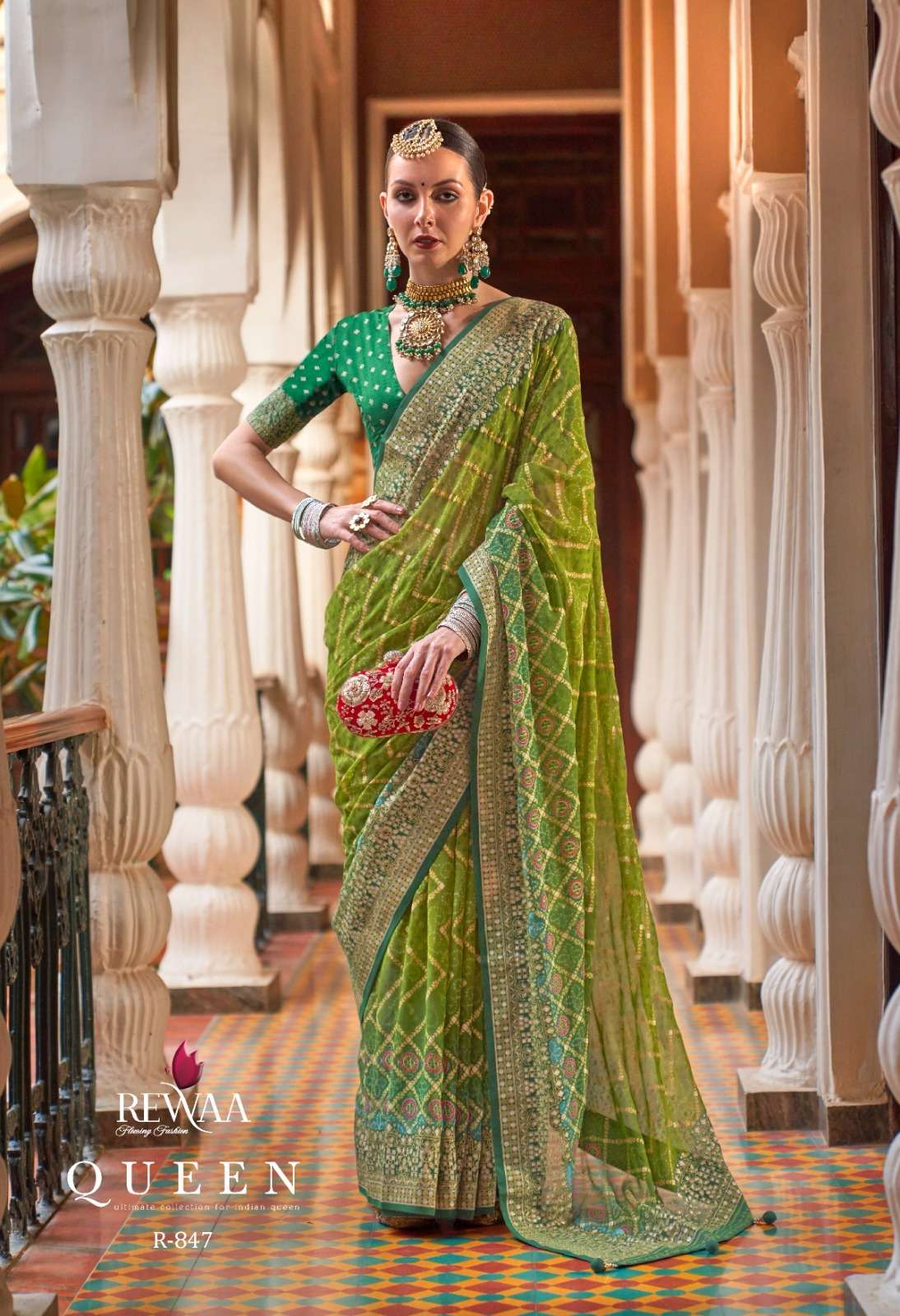 Rewaa Fashion QUEEN Georgette with fancy Look saree collection