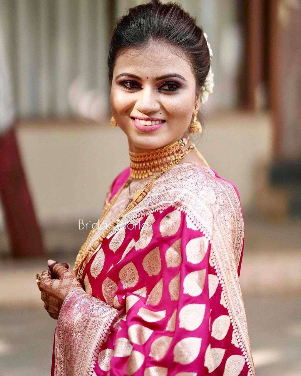 Royal Look Pink Color banarasi silk With weaving design saree collection