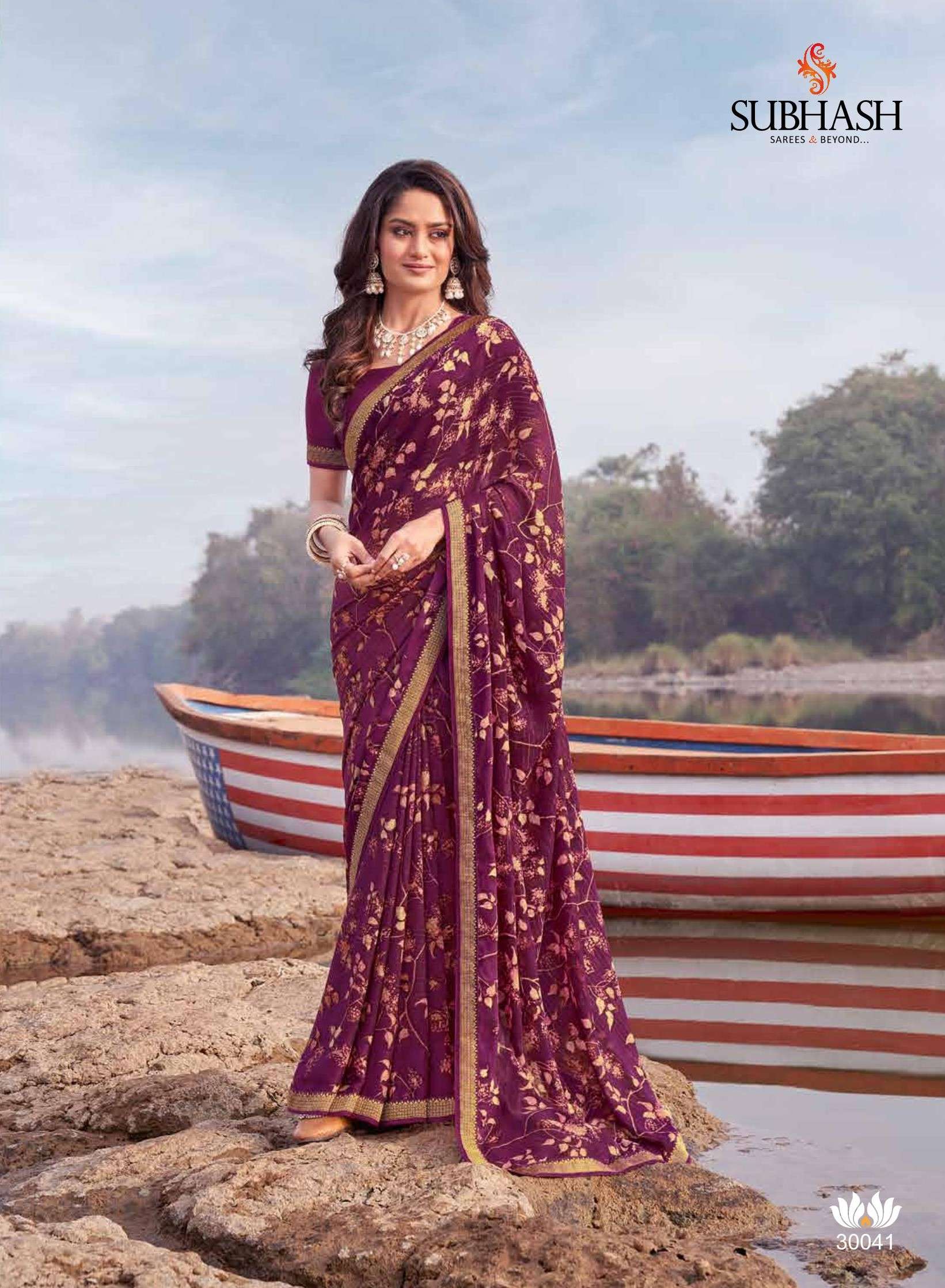 Subhash Riviera vol 2 Chiffon with fancy Printed saree collection