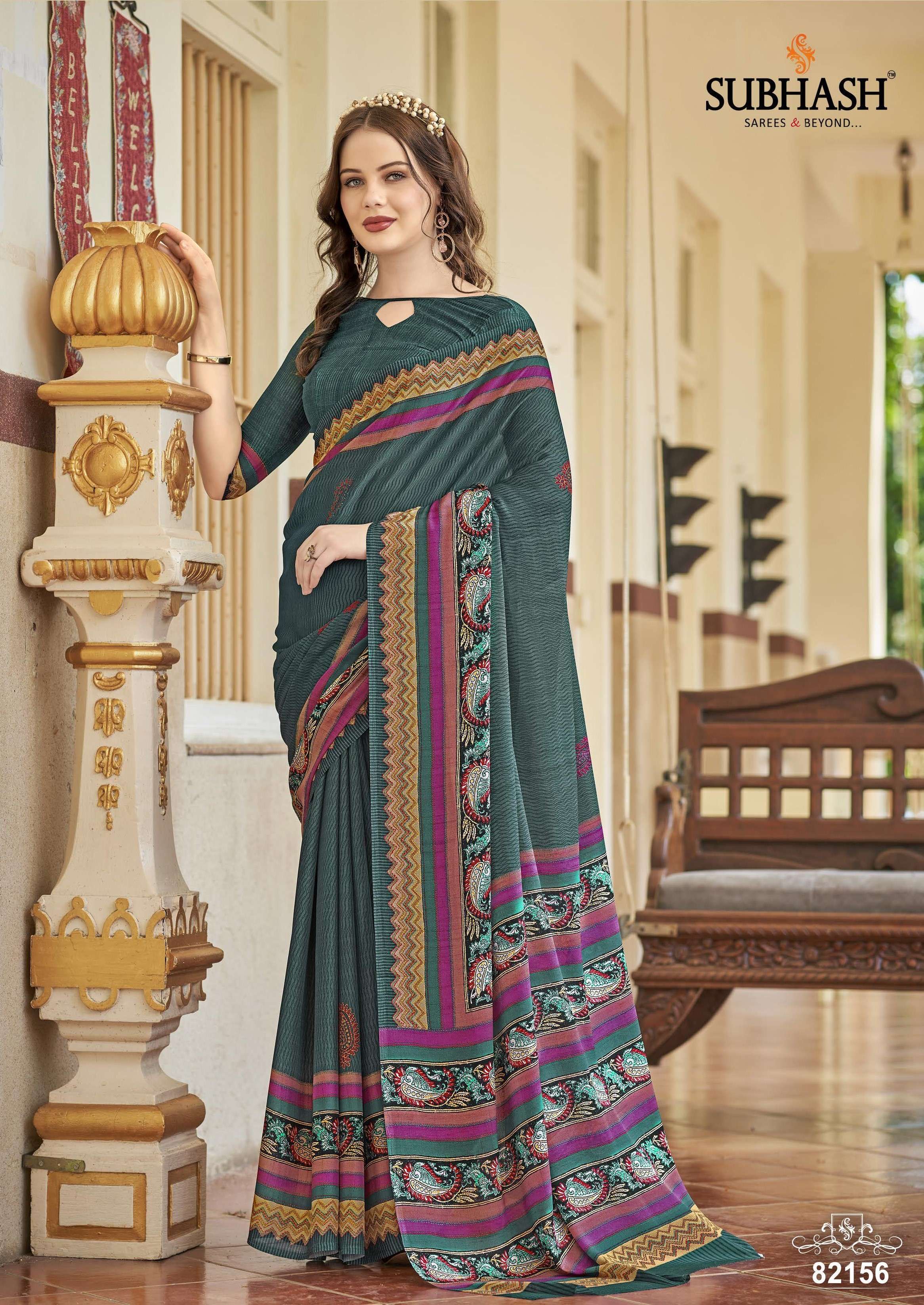 Subhash Suhani vol 7 Chiffon with fancy look Printed Regular wear saree ...