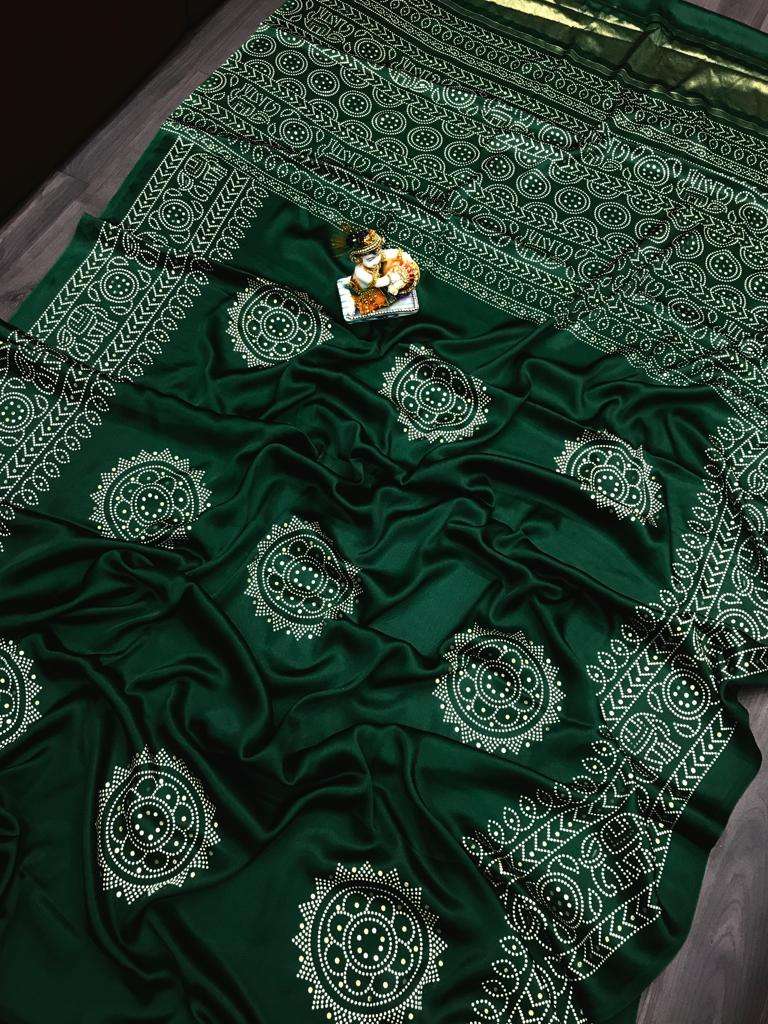 Traditional Bandhani Print Satin silk saree collection