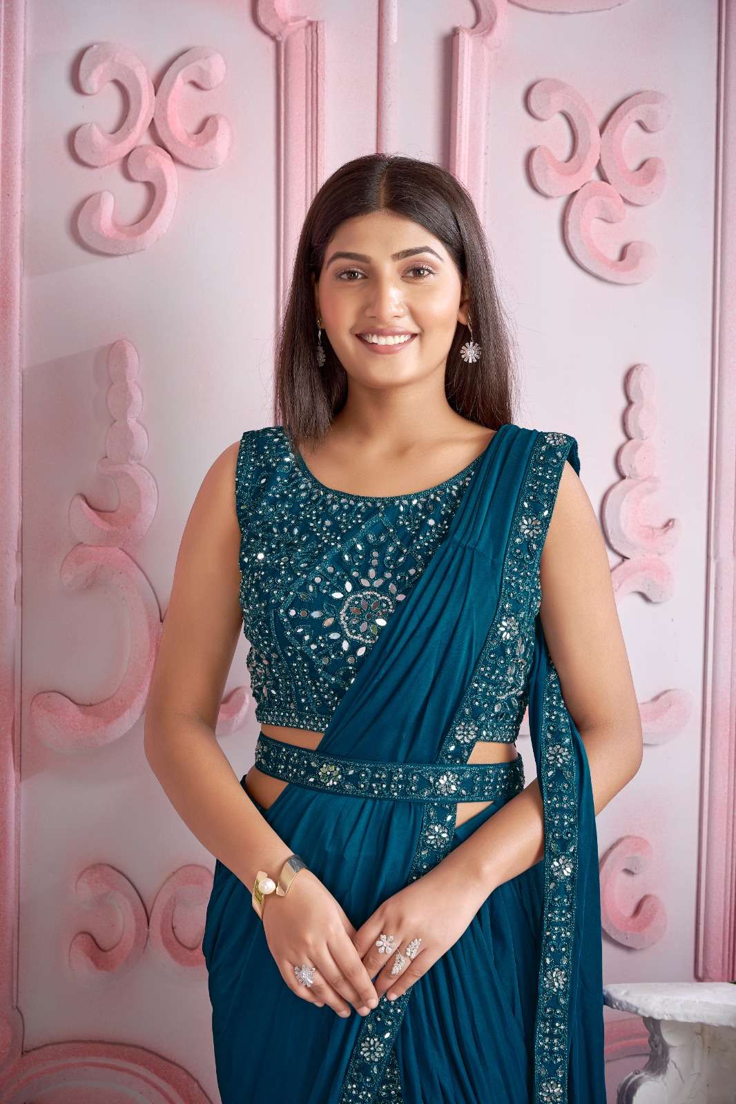 Imported fabric with Dhoti Pattern western style designer Ready to wear ...