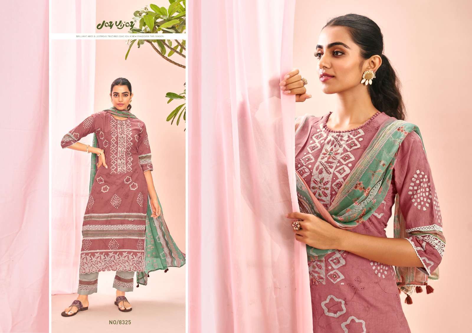 Jay Vijay Oksana vol 2 Cotton with Batik printed fancy embroidery work ...