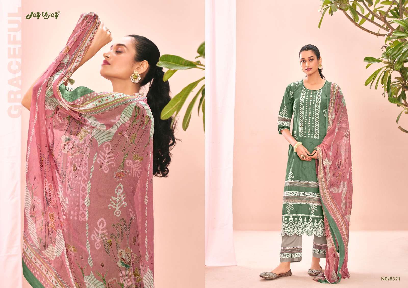 Jay Vijay Oksana vol 2 Cotton with Batik printed fancy embroidery work ...