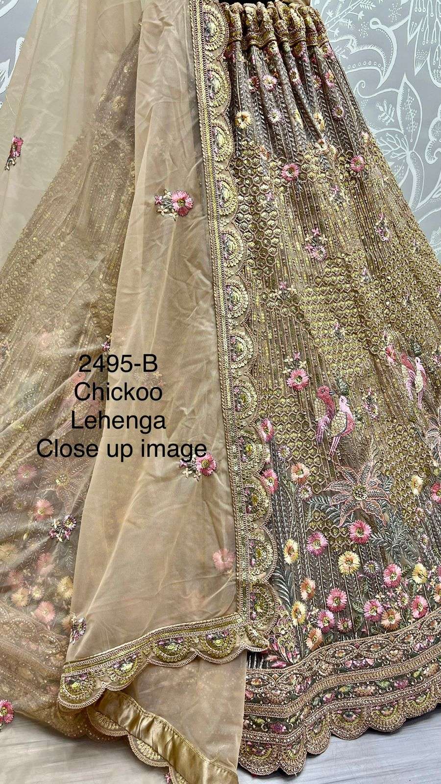 Net with heavy Dori Embroidery Zari Designer Bridal Wear lehenga choli ...