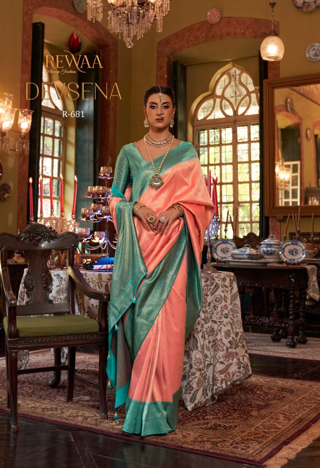 Rewaa fashion Devsena Kanjivaram silk wedding wear saree collection