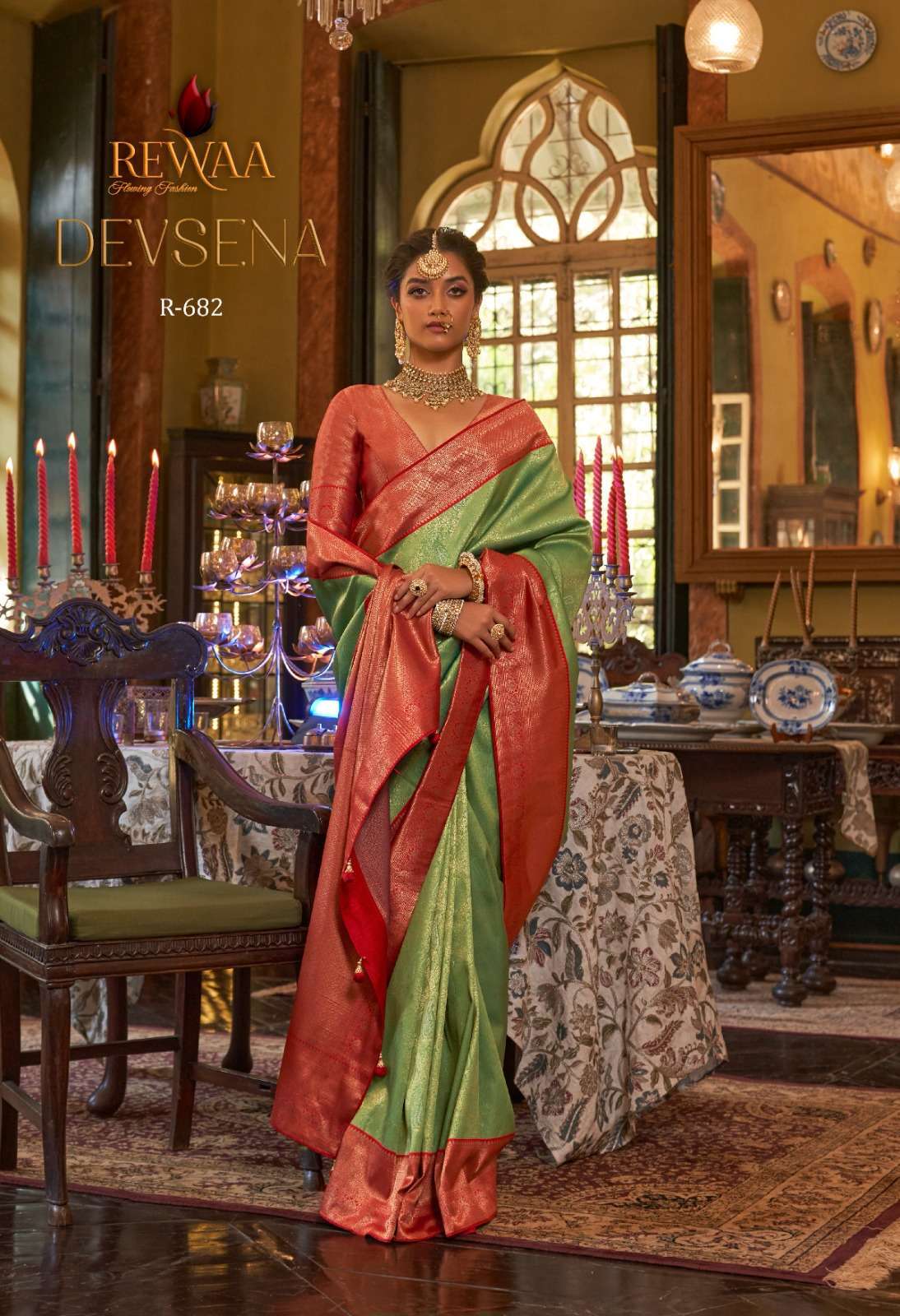 Rewaa fashion Devsena Kanjivaram silk wedding wear saree collection