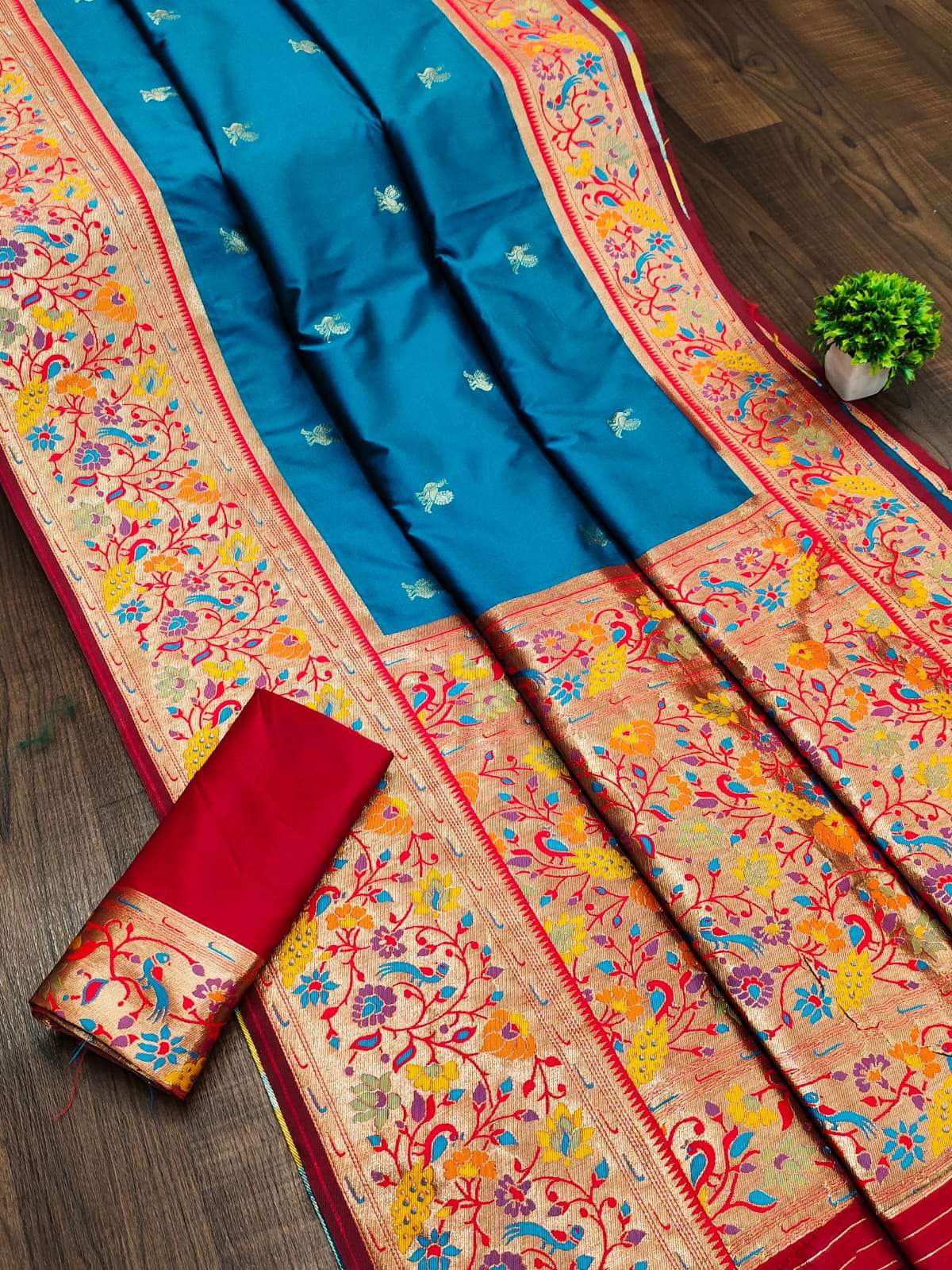Silk with Paithani Printed weaving design saree collection