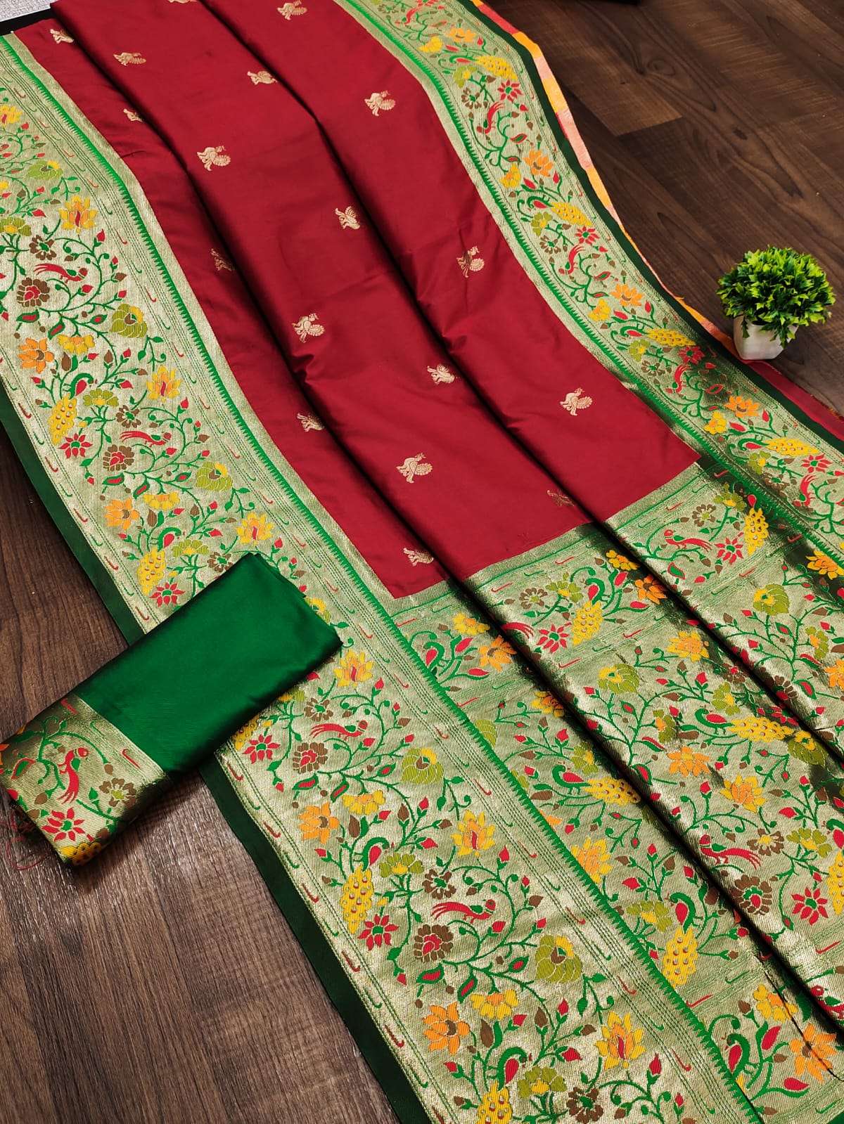 Silk with Paithani Printed weaving design saree collection