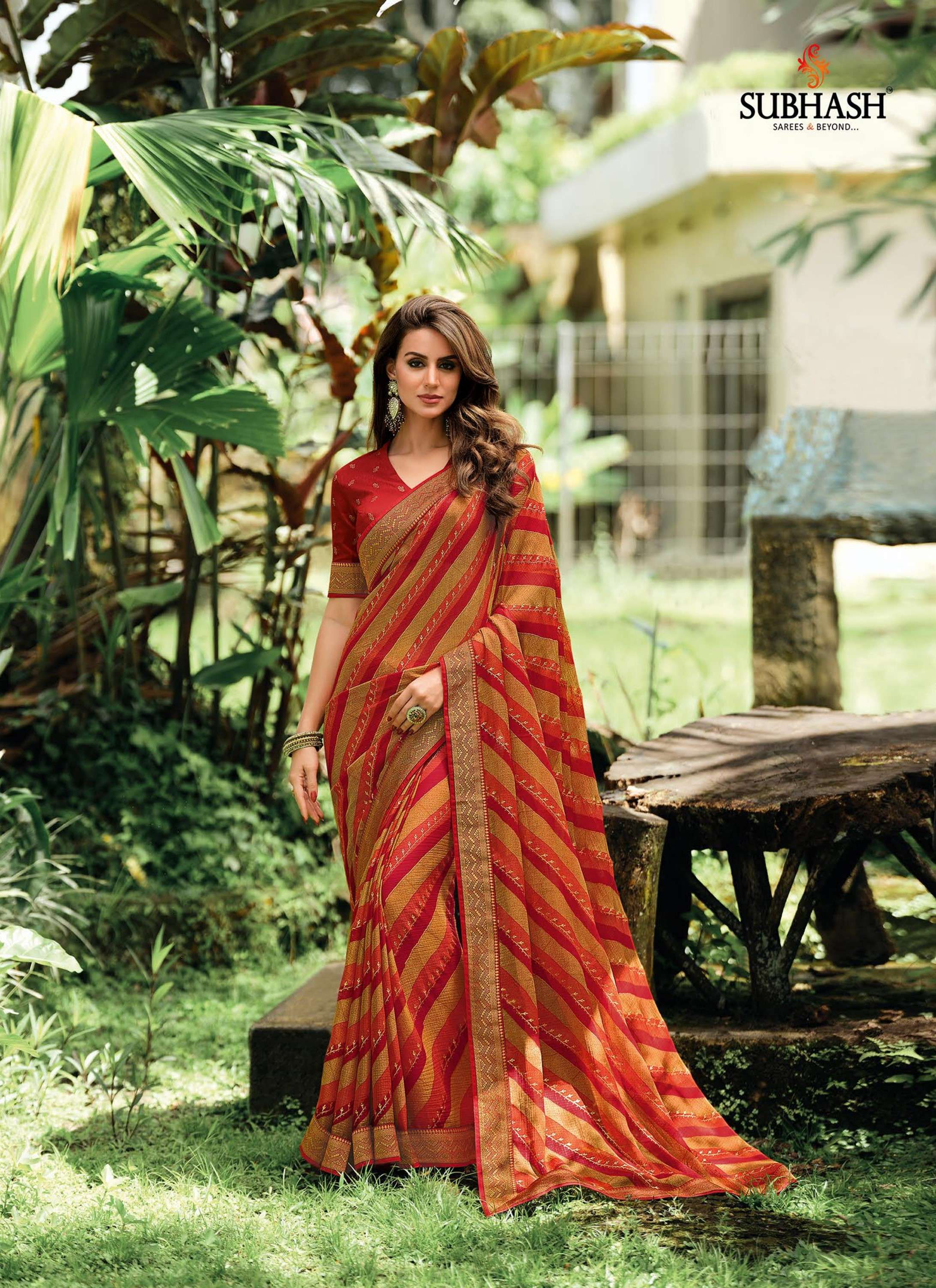 Subhash Sarees Sarbani vol 4 Chiffon with Foil Printed fancy saree ...