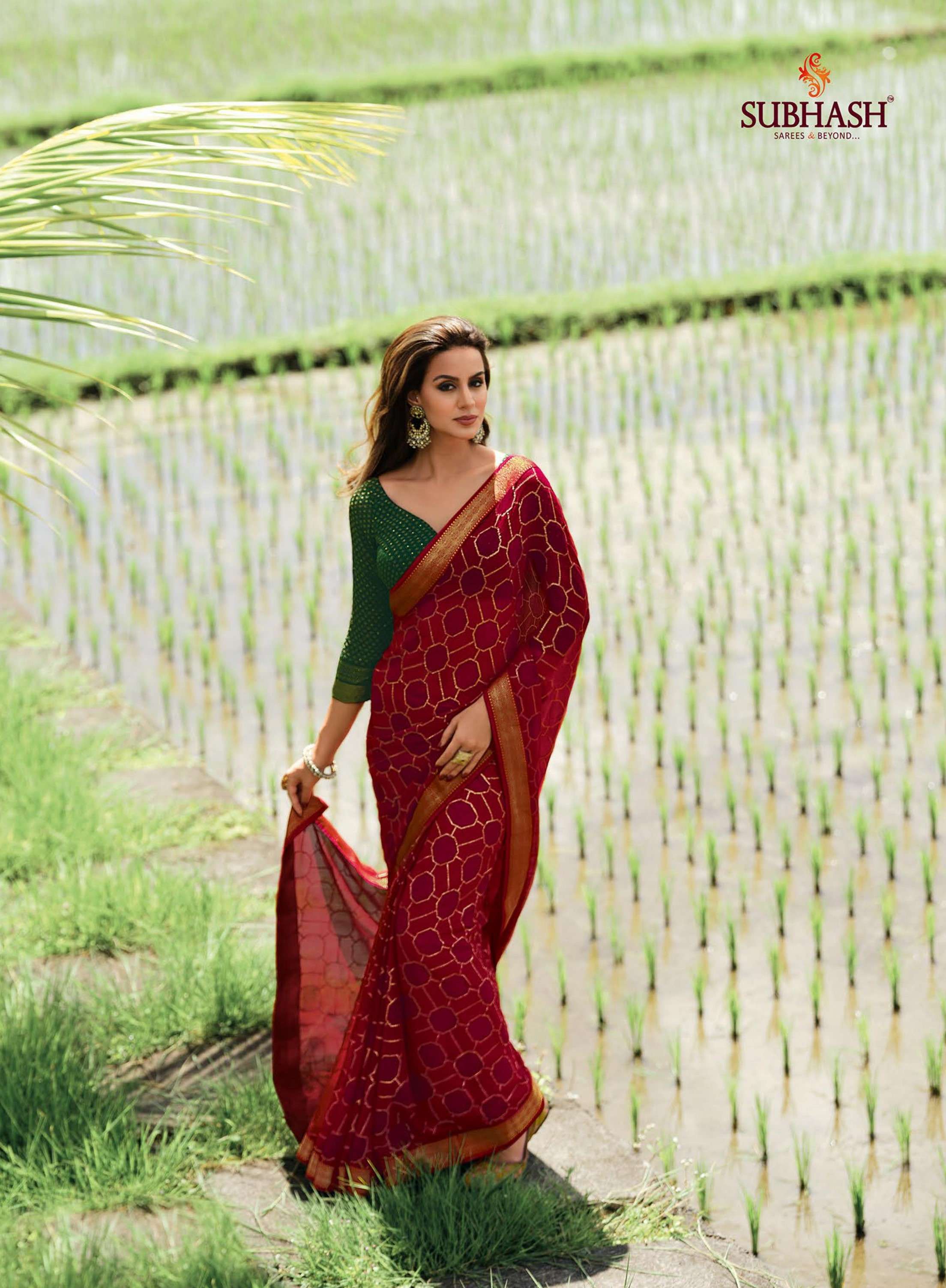 Subhash Sarees Sarbani vol 4 Chiffon with Foil Printed fancy saree ...