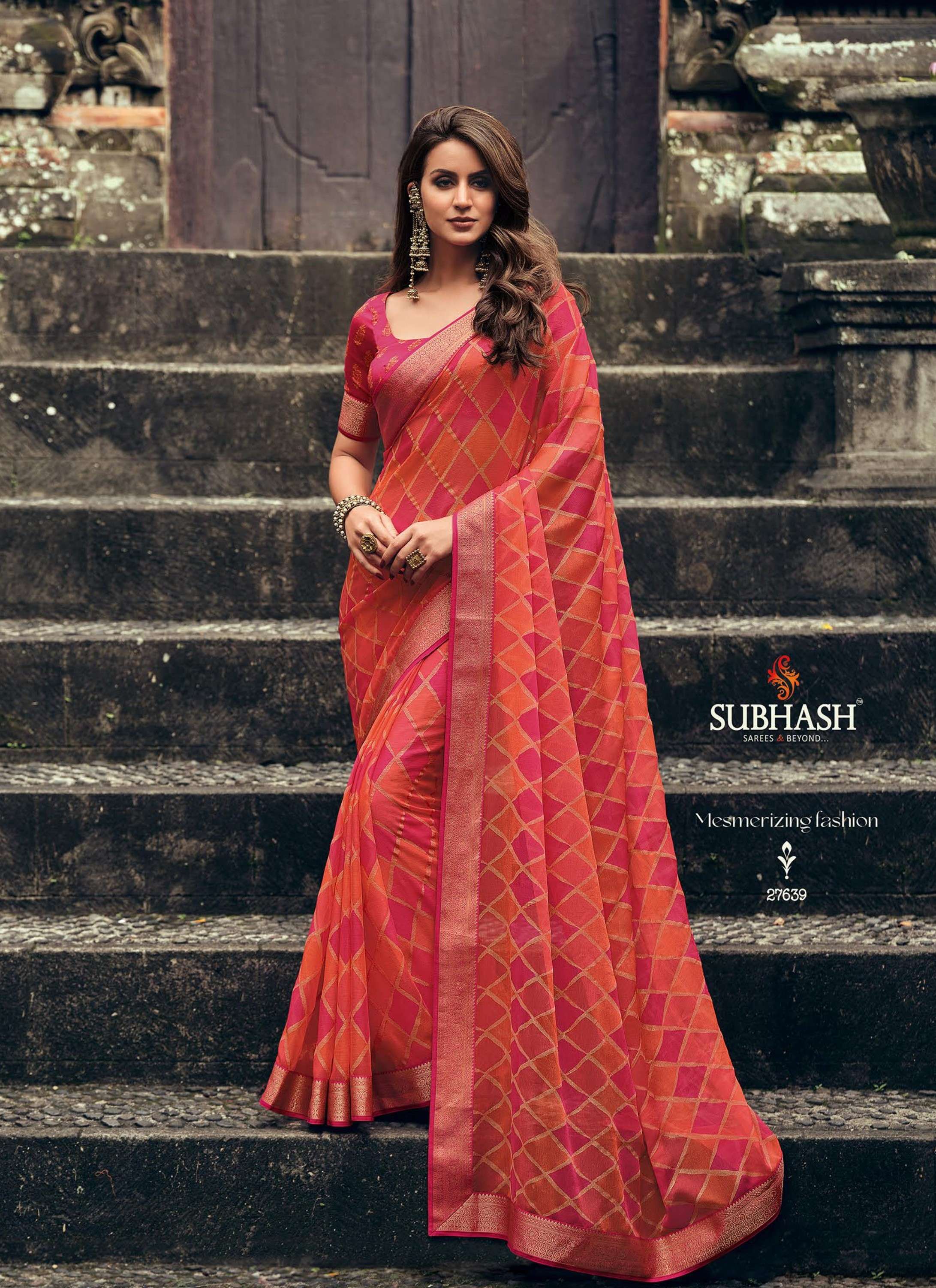 Subhash Sarees Sarbani vol 4 Chiffon with Foil Printed fancy saree ...