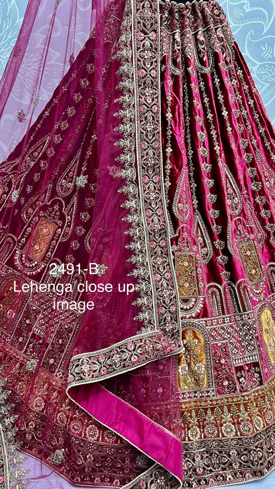 Velvet with designer Bridal wear designer lehenga choli