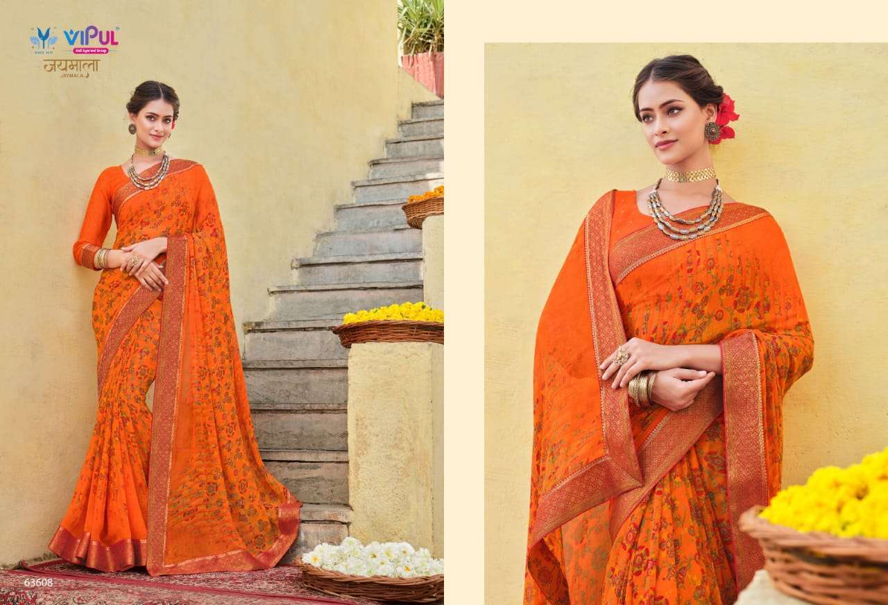 Vipul fashion Jaymala Georgette with Printed fancy look saree collection