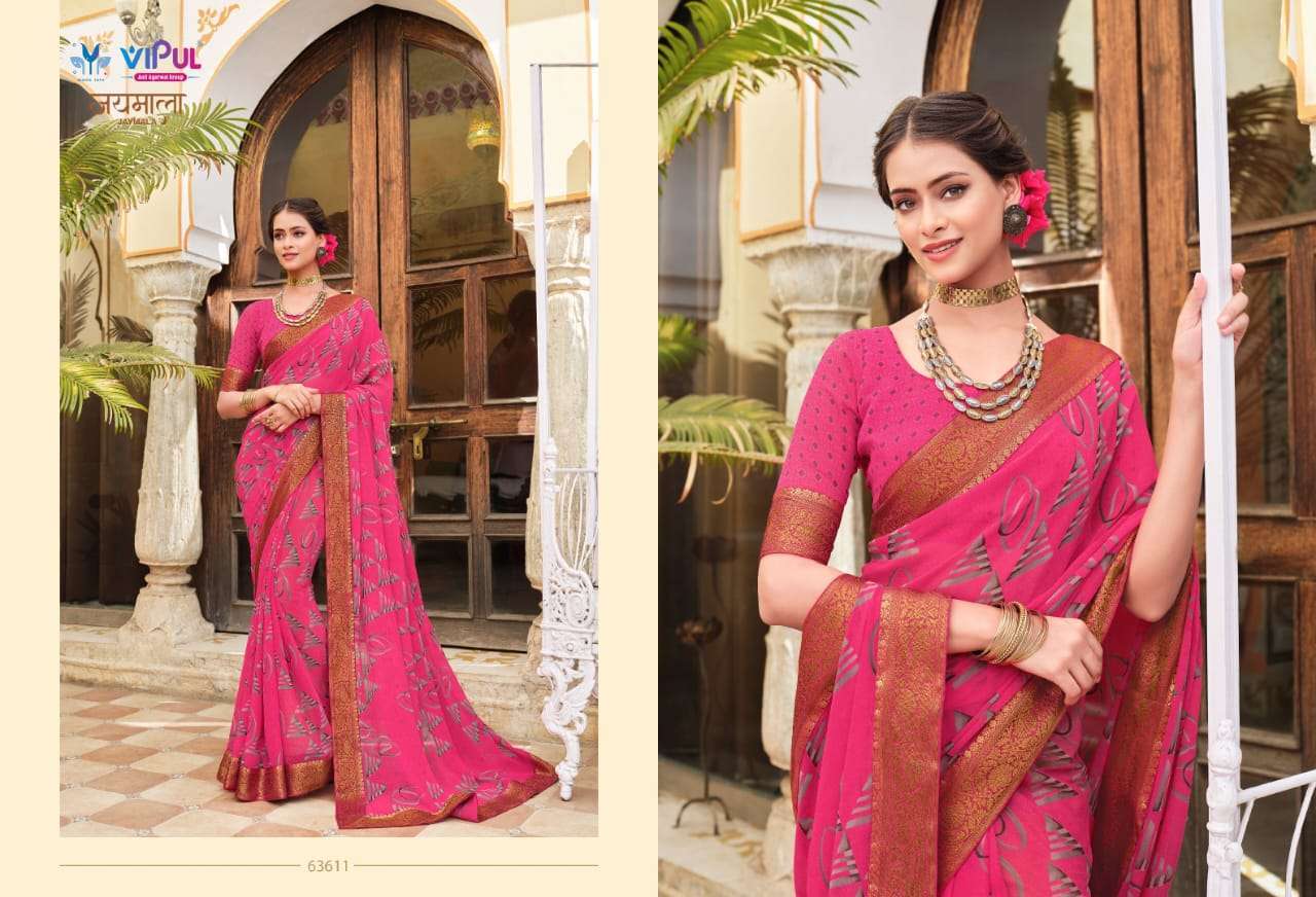 Vipul fashion Jaymala Georgette with Printed fancy look saree collection