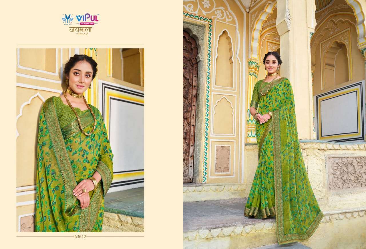 Vipul fashion Jaymala Georgette with Printed fancy look saree collection