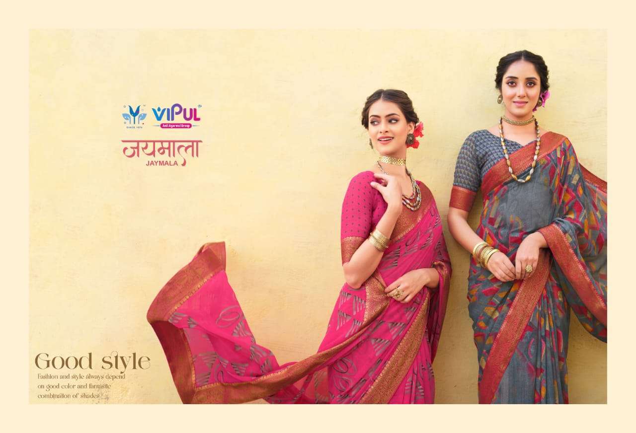 Vipul fashion Jaymala Georgette with Printed fancy look saree collection