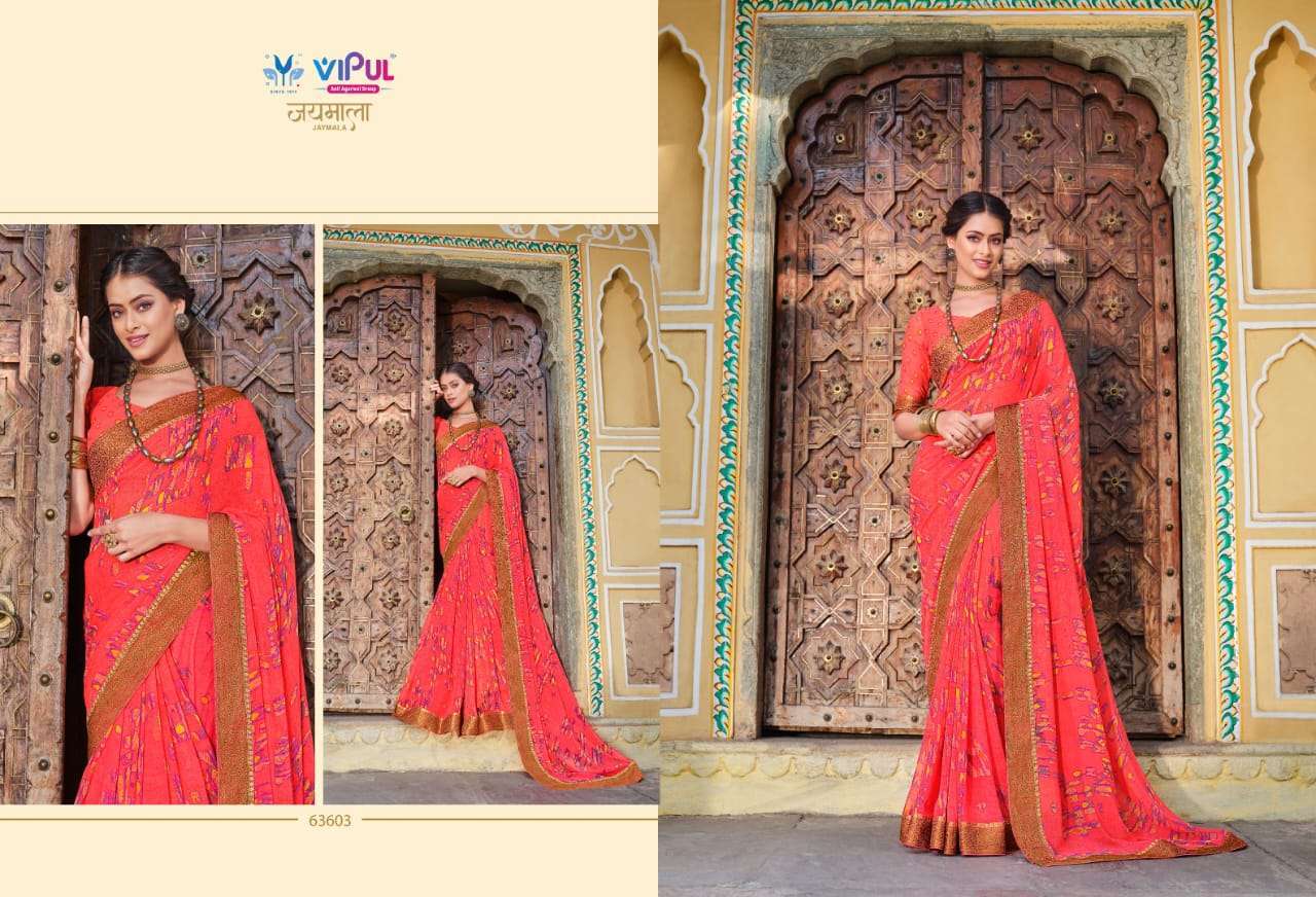 Vipul fashion Jaymala Georgette with Printed fancy look saree collection