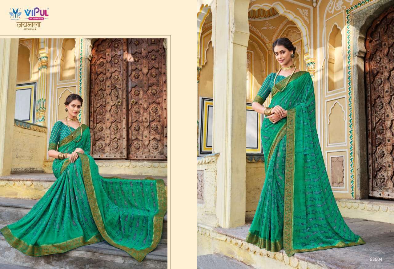 Vipul fashion Jaymala Georgette with Printed fancy look saree collection
