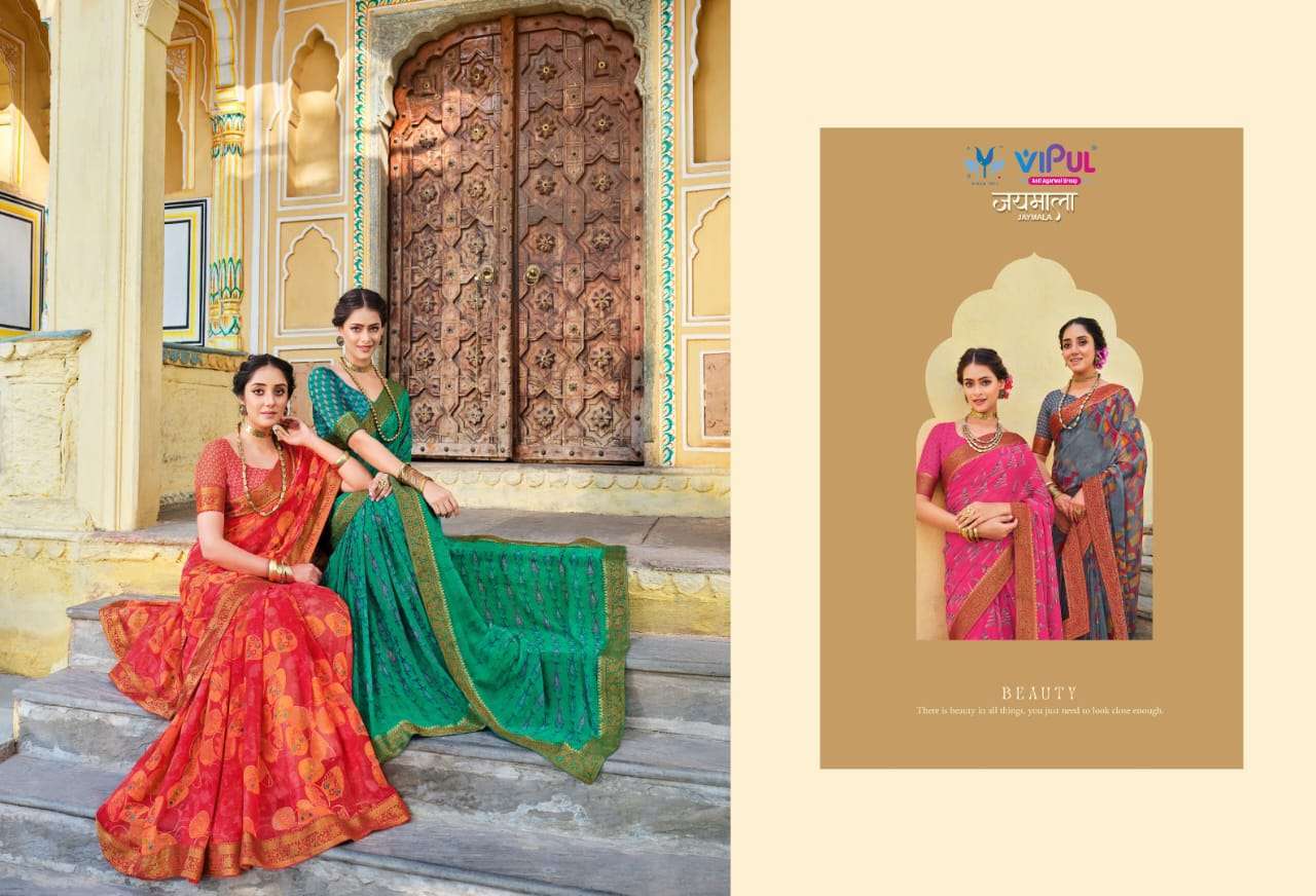 Vipul fashion Jaymala Georgette with Printed fancy look saree collection