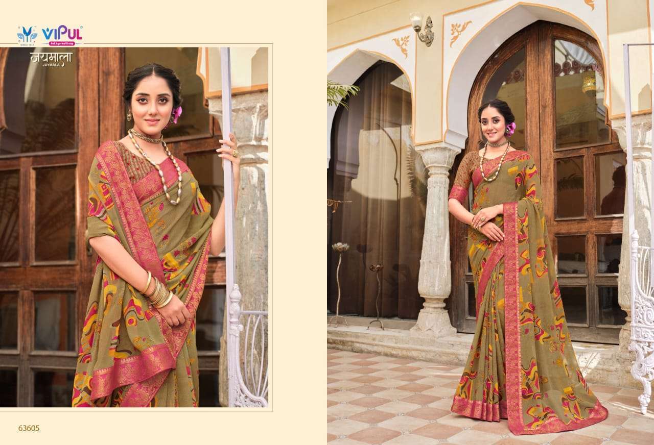 Vipul fashion Jaymala Georgette with Printed fancy look saree collection