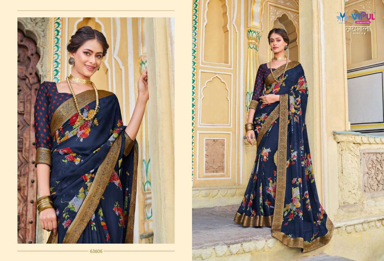 Vipul fashion Jaymala Georgette with Printed fancy look saree collection