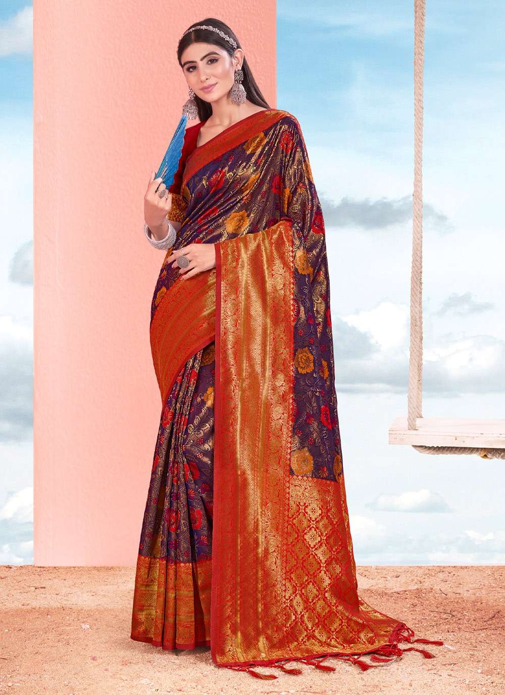 MANISHA Kanjivaram silk with weaving design saree collection