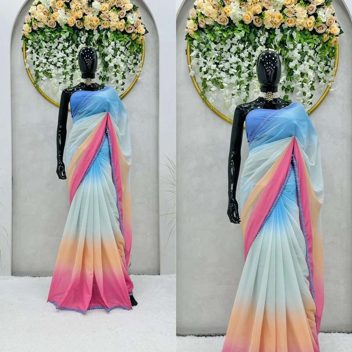 Alia Bhatta Georgette with Digital Printed Bollywood style saree collection