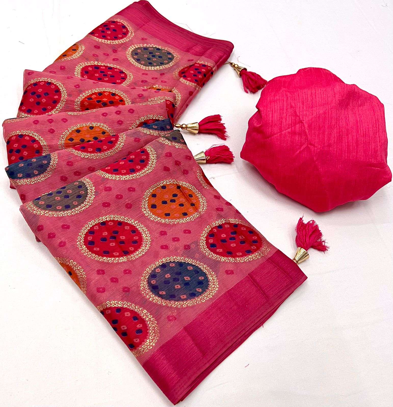 Bindiya vol 2 Brasso with foil Print weaving border fancy saree collection