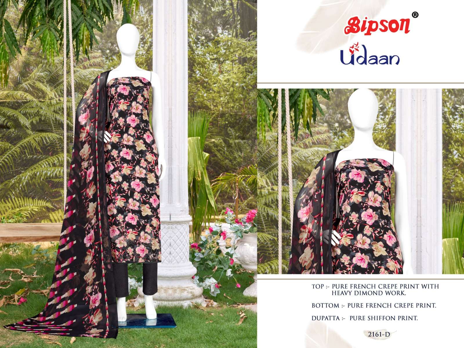 Bipson fashion Udaan 2161 French Crepe with Flower Printed Dress ...