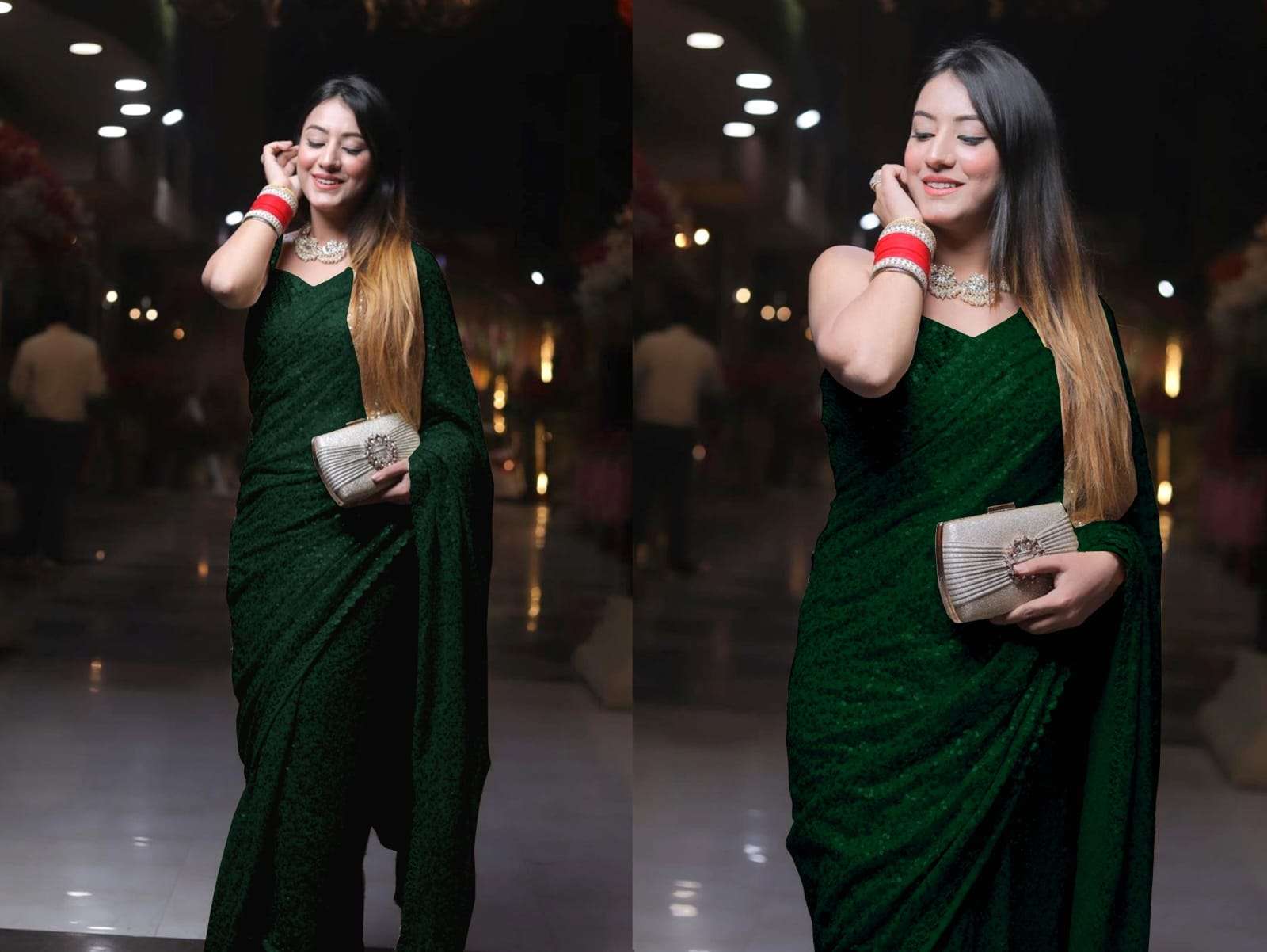 Bollywood style Georgette with All Over Sequence work Saree collection