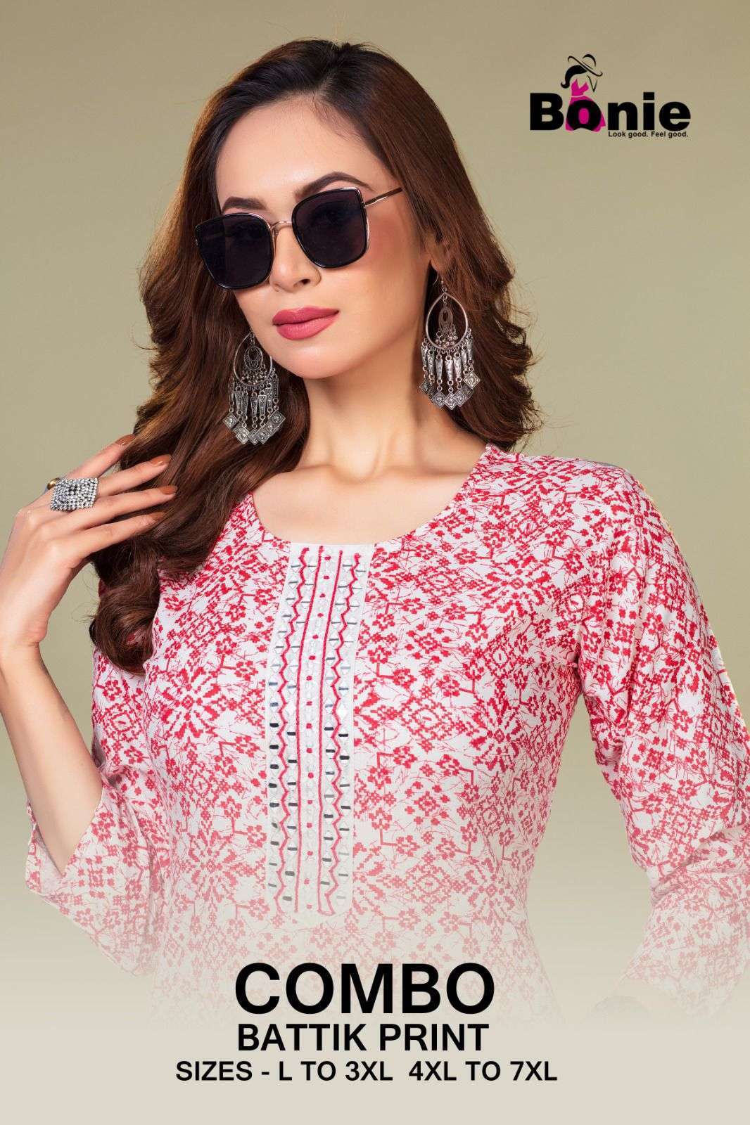 Bonie Battik Rayon with Printed Regular wear Kurti collection