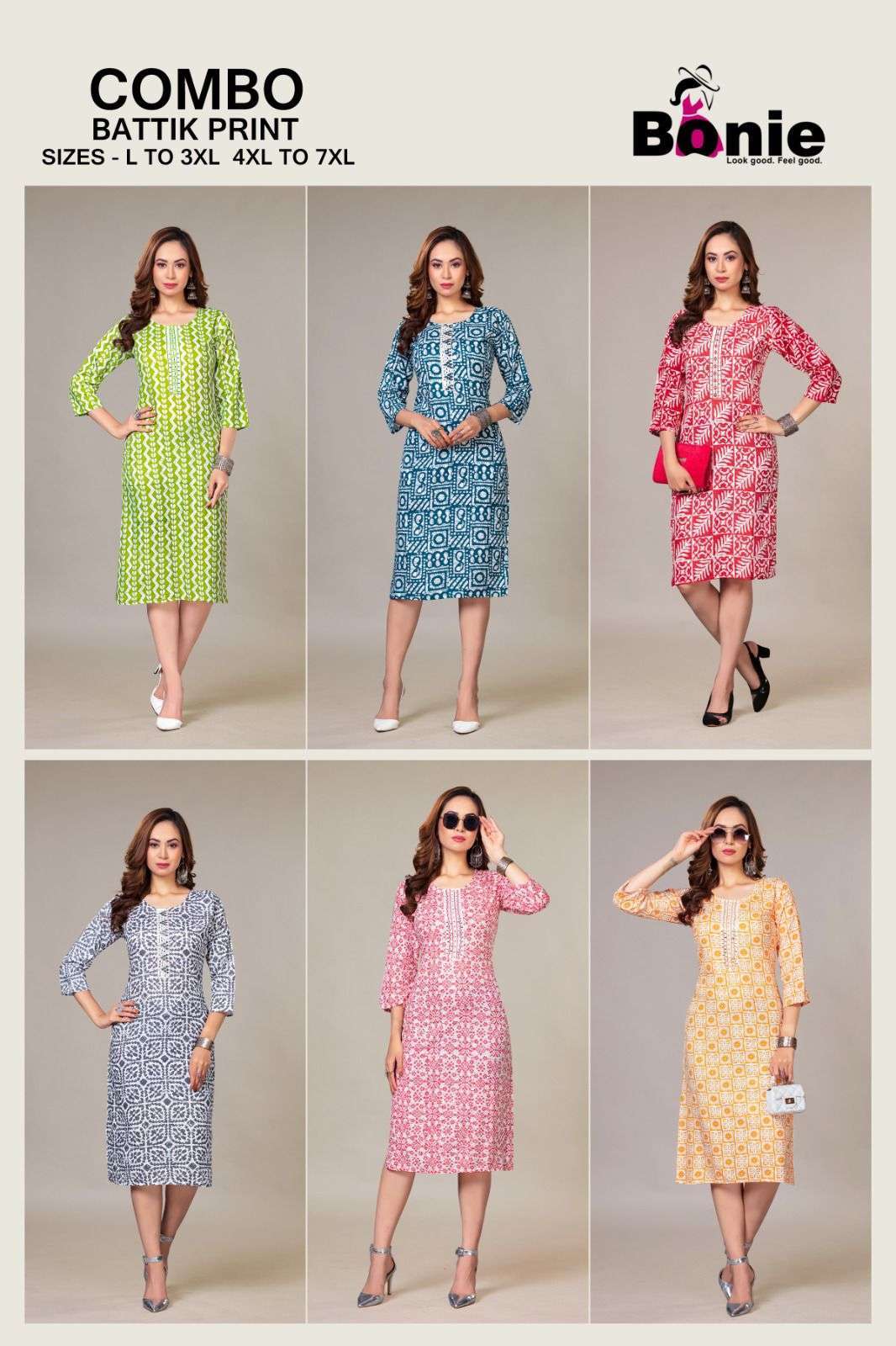 Bonie Battik Rayon with Printed Regular wear Kurti collection
