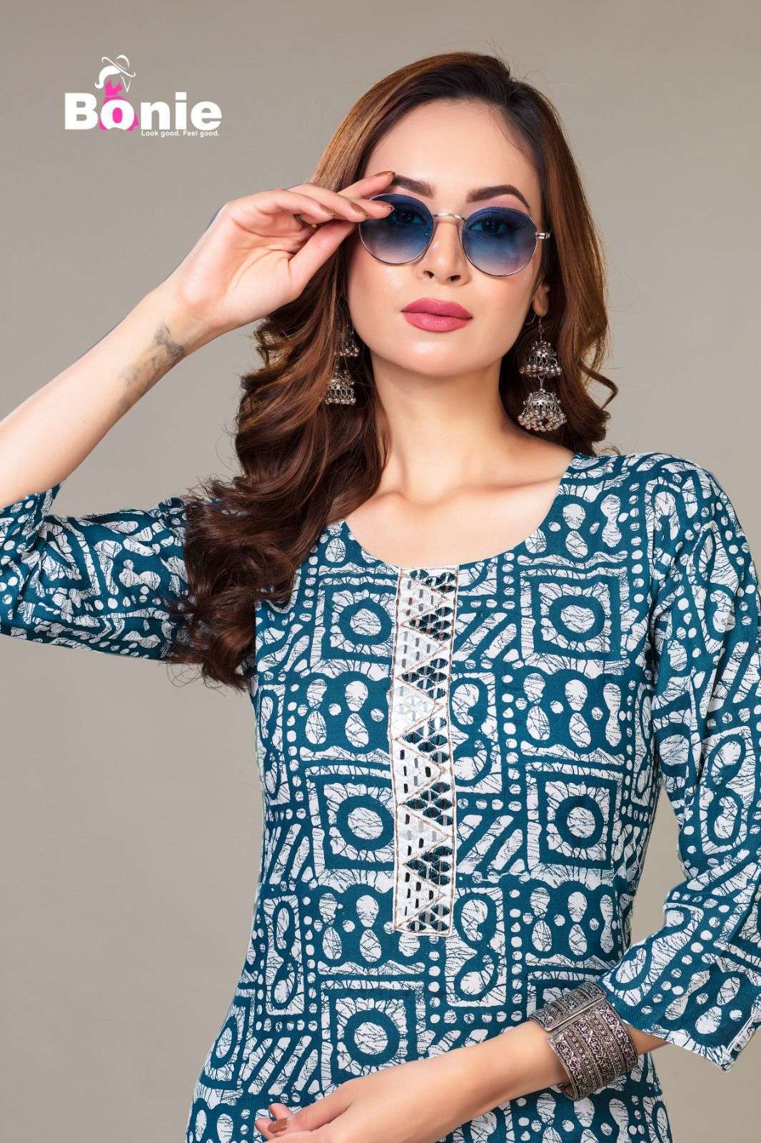 Bonie Battik Rayon with Printed Regular wear Kurti collection