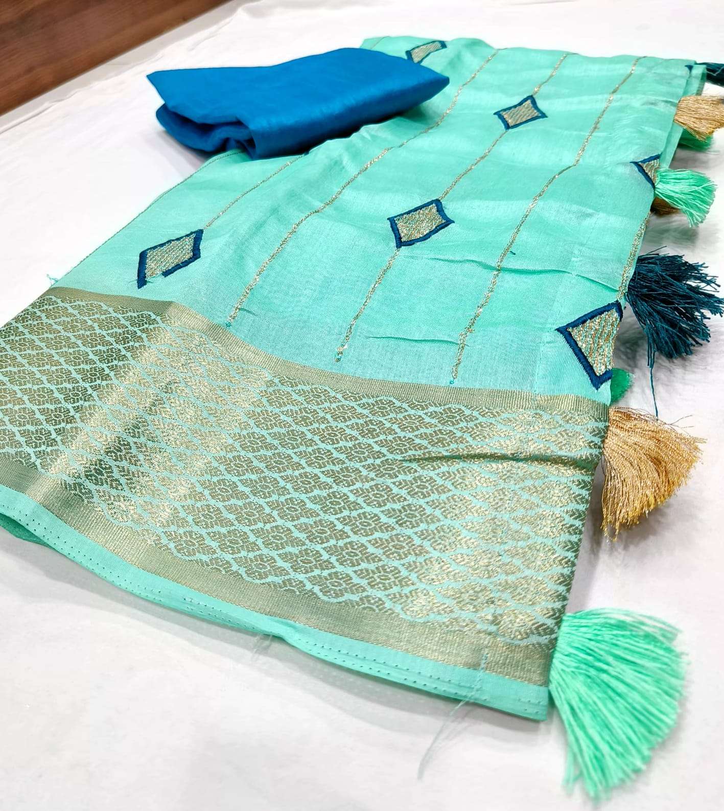 Cotton with Sequence Thread work fancy look saree collection