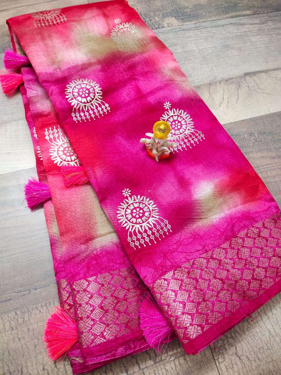 Ayushmati vol 2 Cotton with Shibori Printed Jacquard weaving border ...