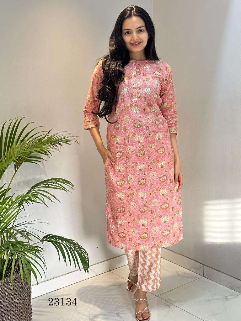 Indira 23134 Cambric cotton with digital Printed Regular wear kurti ...