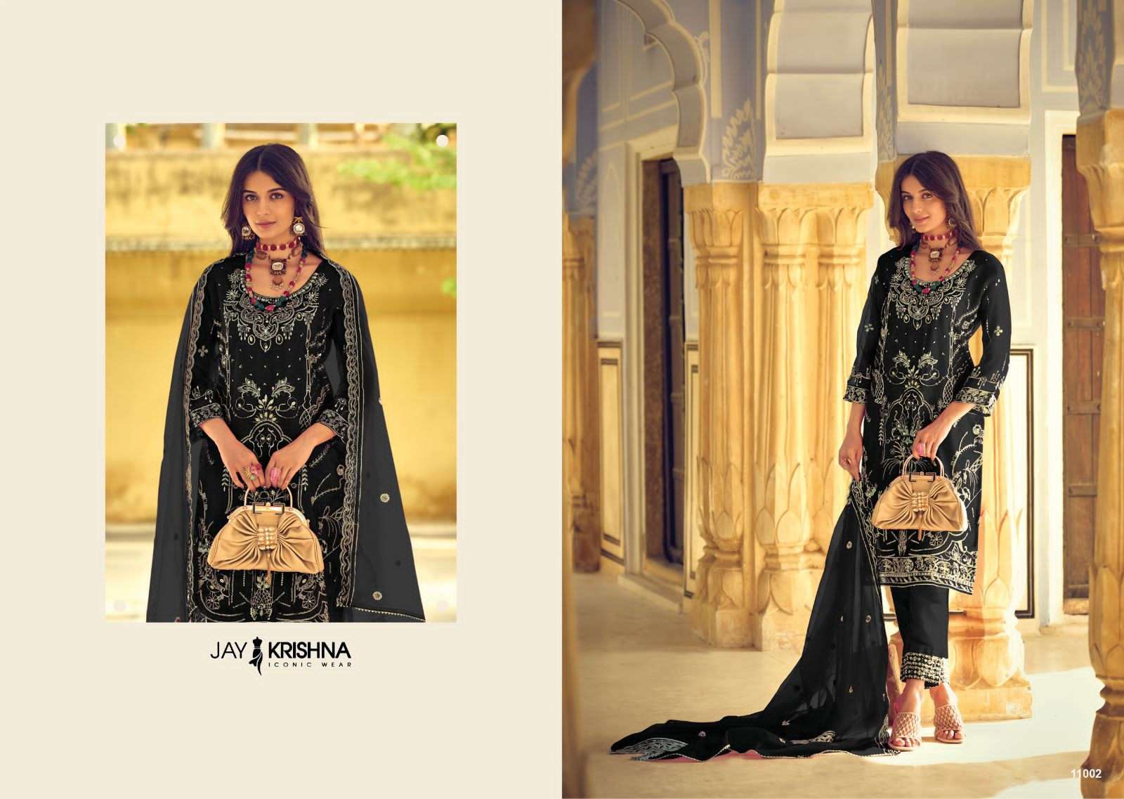 Jay Krishna Messi Vol 11 Organza with fancy Work dress material collection
