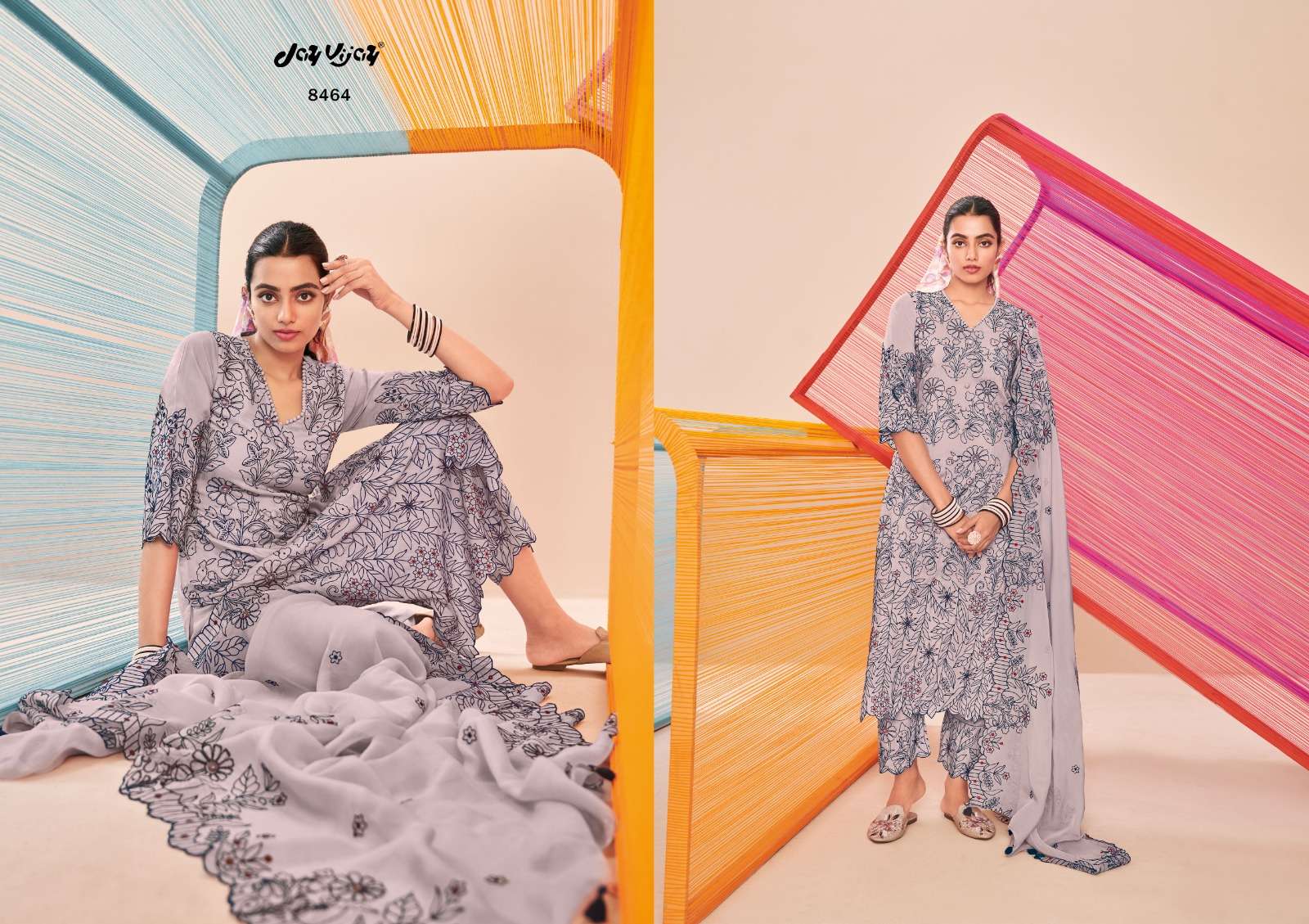 Jay Vijay Aasmani vol 2 Moga silk with digital Printed Fancy look ...